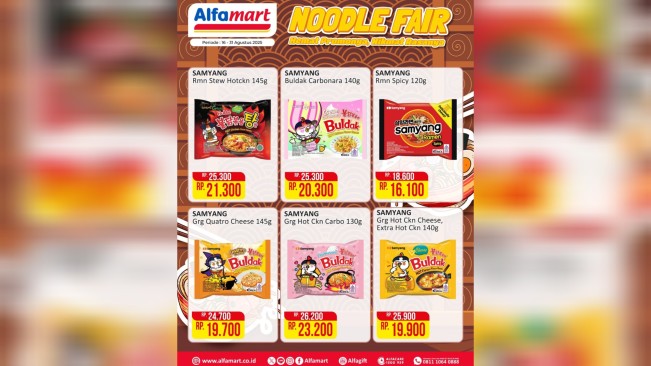 Promo Mie Instan Noodle Fair di Alfamart: Diskon Hingga 30% dan Varian Lengkap Mie Favorit